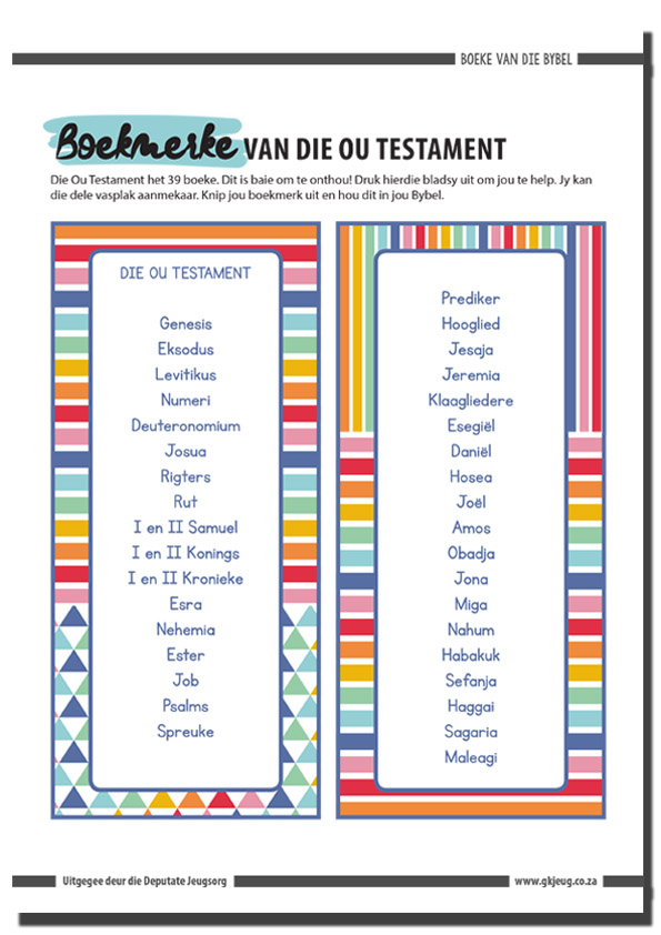 Bybelboeke: Kleurvolle boekmerke! – GK Jeug